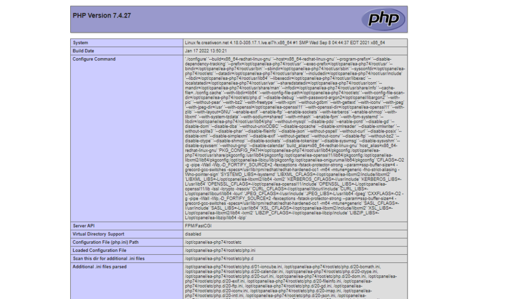 How to Easily Create and Use a phpinfo Page (In 3 Steps) - cPanel Plesk